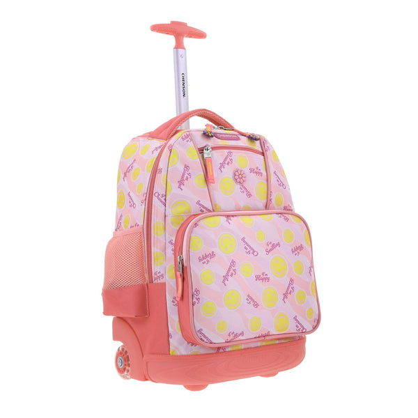 Mochila Con Ruedas Rosa Diseño Caritas Chenson Happy Girl Smile ...